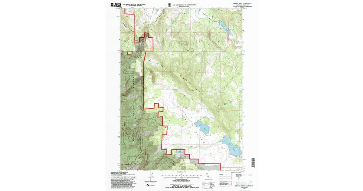 1993 Map of Graven Ridge, Modoc County, CA — High-Res | Pastmaps