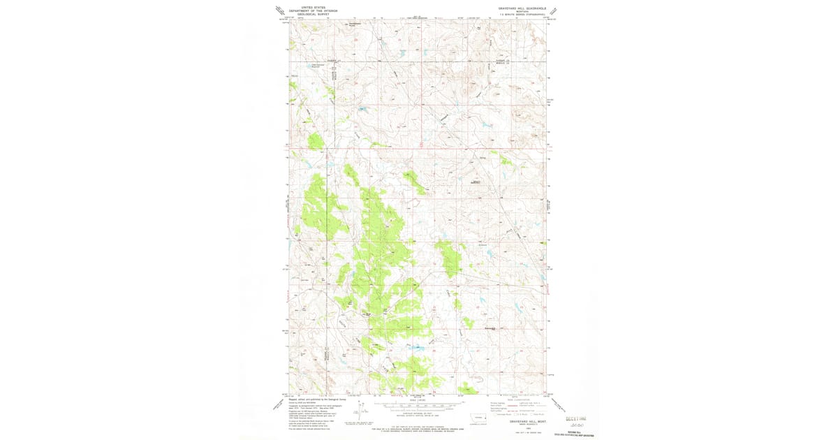 1982 Map of Graveyard Hill, Wibaux County, MT — High-Res | Pastmaps