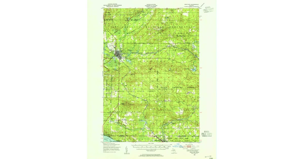 1949 Map of Grayling, MI — High-Res | Pastmaps