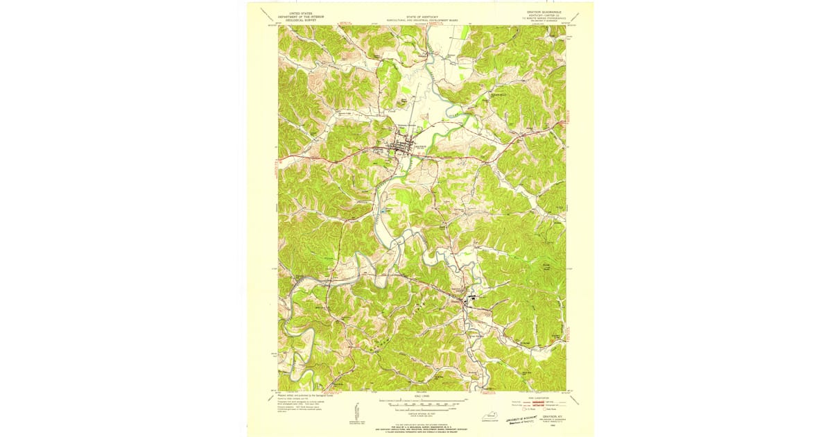 1953 Map of Grayson, KY — High-Res | Pastmaps