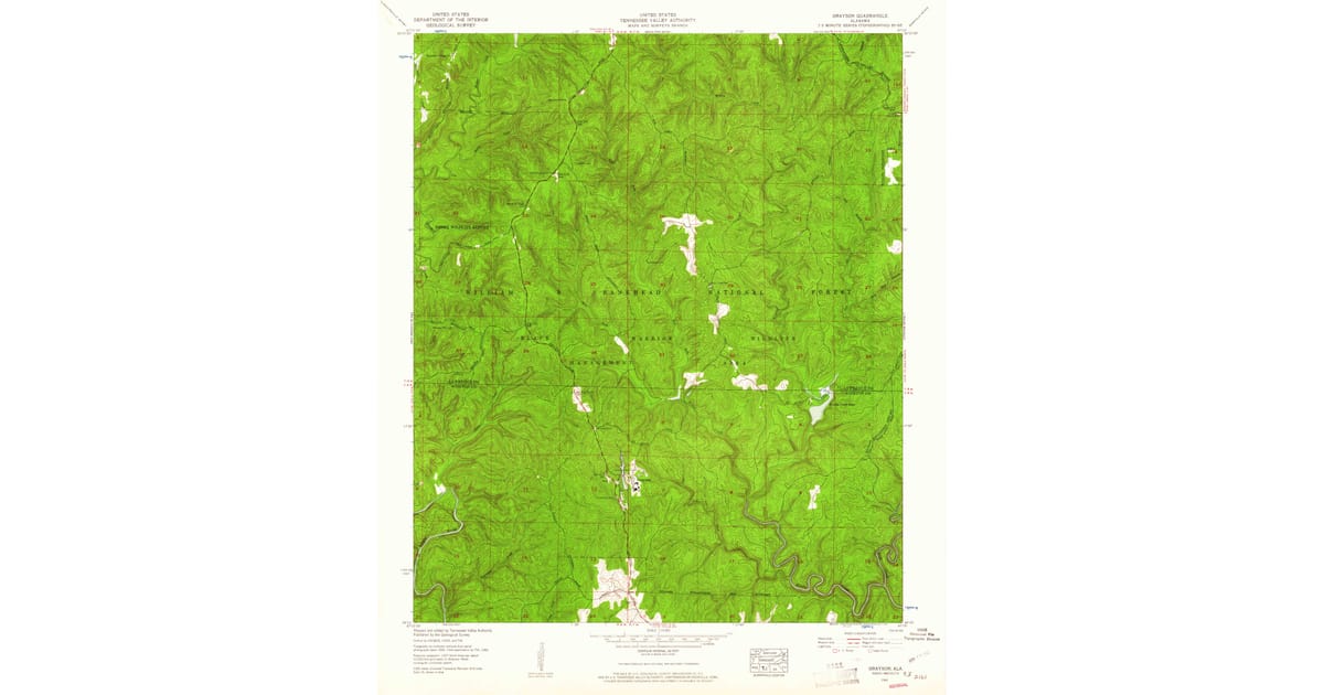 1960 Map of Grayson, Lawrence County, AL — High-Res | Pastmaps