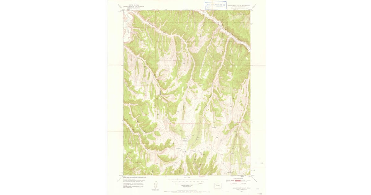 1952 Map of Greasewood Gulch, Rio Blanco County, CO — High-Res, 1957 ...