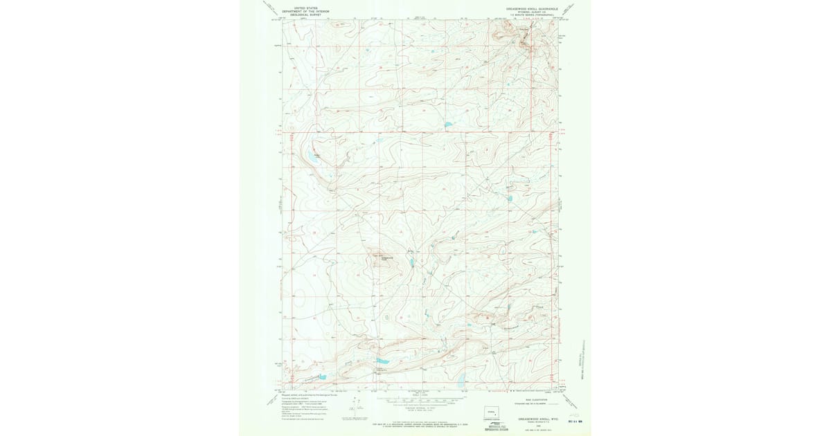 1968 Map of Greasewood Knoll, Albany County, WY — High-Res | Pastmaps