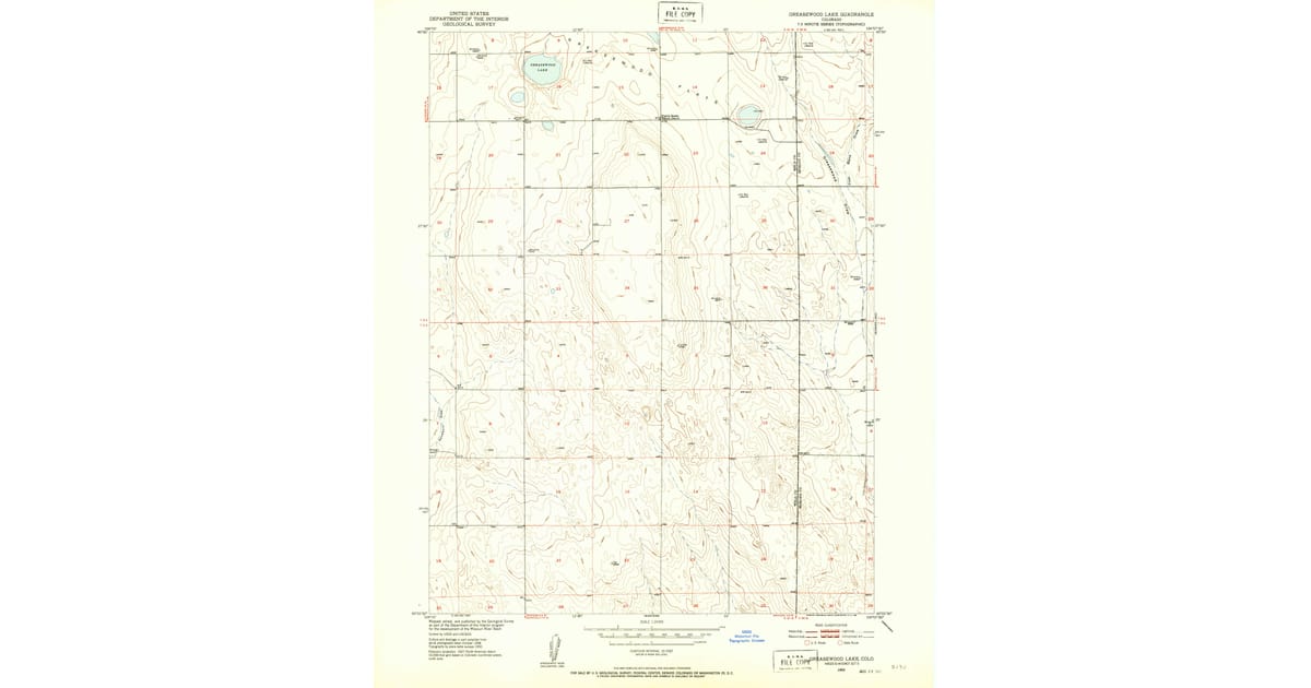 1950 Map of Greasewood Lake, Weld County, CO — High-Res | Pastmaps