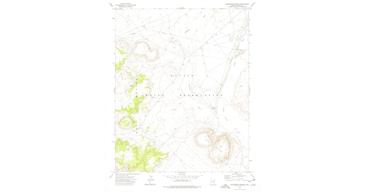 1972 Map of Greasewood Spring, Navajo County, AZ — High-Res | Pastmaps
