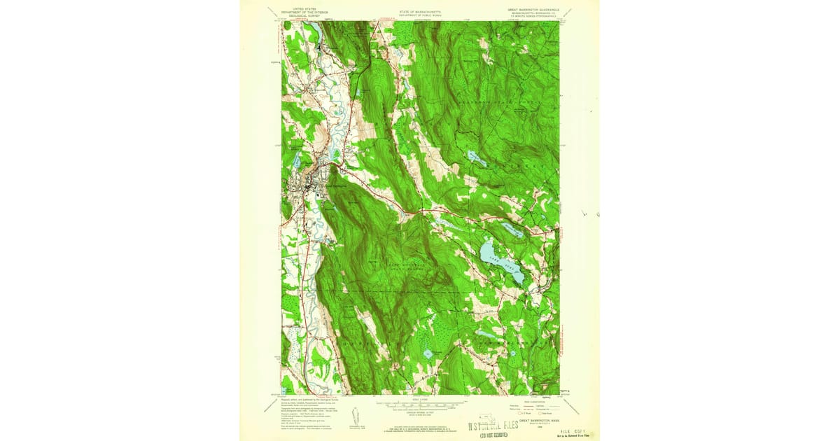 1958 Map of Great Barrington, Berkshire County, MA — High-Res | Pastmaps