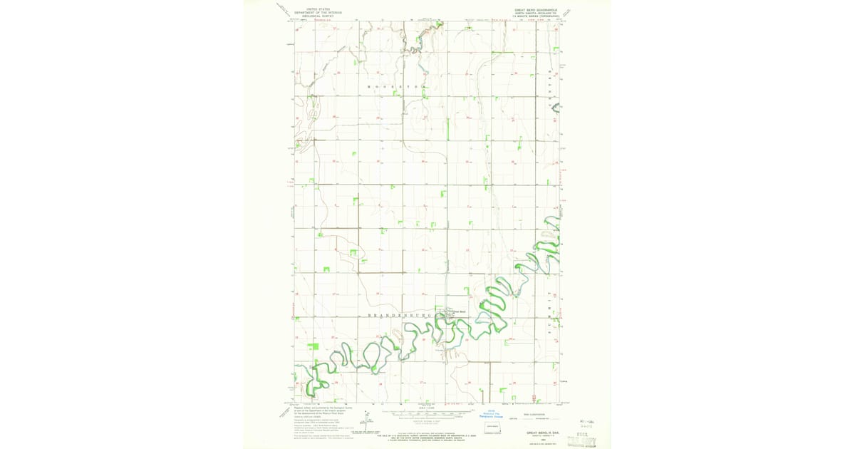 1964 Map of Great Bend, ND — High-Res | Pastmaps