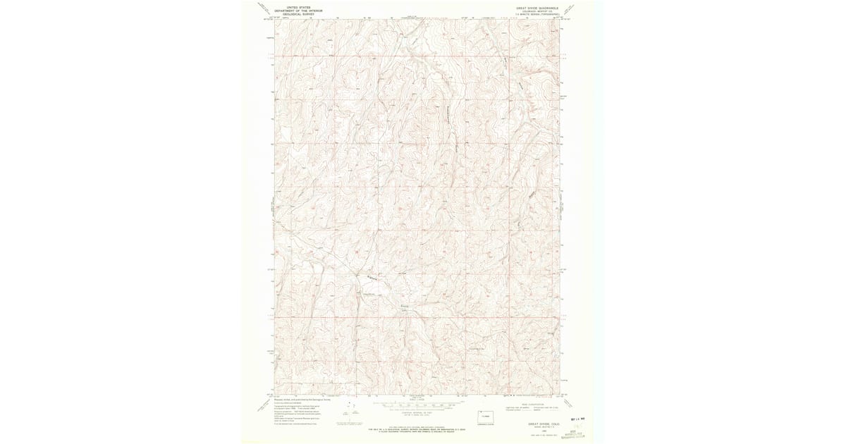 1969 Map of Great Divide, Moffat County, CO — High-Res | Pastmaps