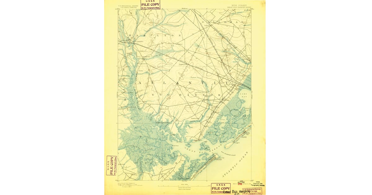 1893 Map of Great Egg Harbor, Atlantic County, NJ — High-Res, 1899 ...