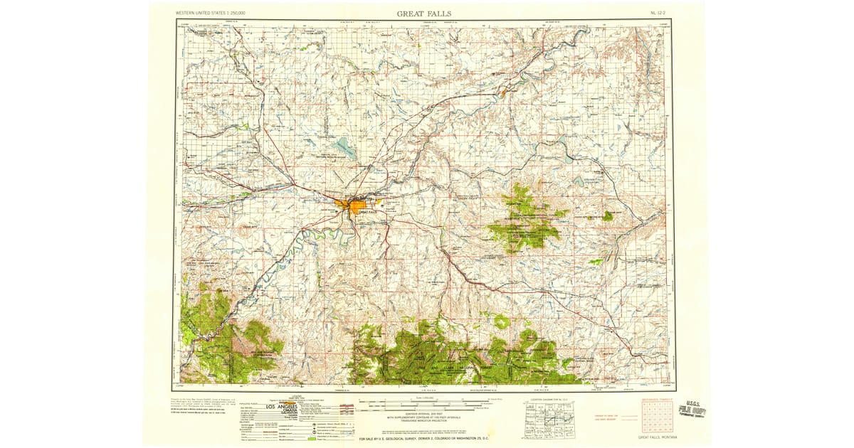 1950s Maps of Cascade Hutterite Colony, MT | Pastmaps