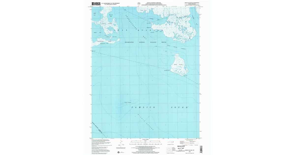 2002 Map of Great Island, Hyde County, NC — High-Res | Pastmaps