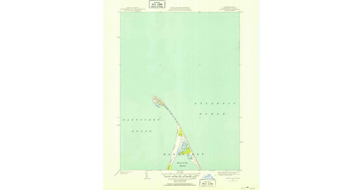 1951 Map of Great Point, Nantucket County, MA — High-Res | Pastmaps