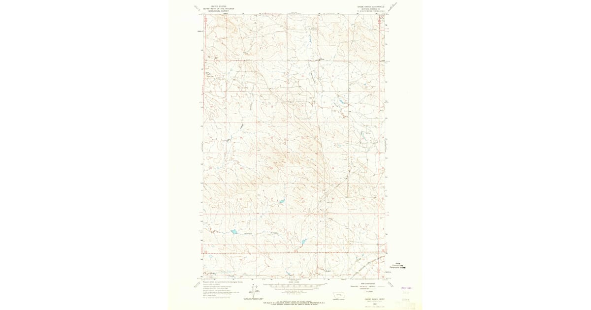 1962 Map of Grebe Ranch, Rosebud County, MT — High-Res | Pastmaps
