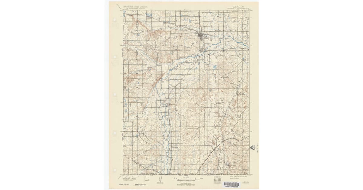 1902 Map of Greeley, CO — High-Res, 1933 Print | Pastmaps