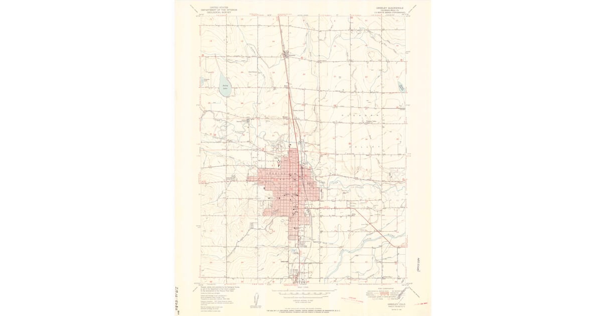 1950 Map of Greeley, CO — High-Res, 1950 Print #2 | Pastmaps