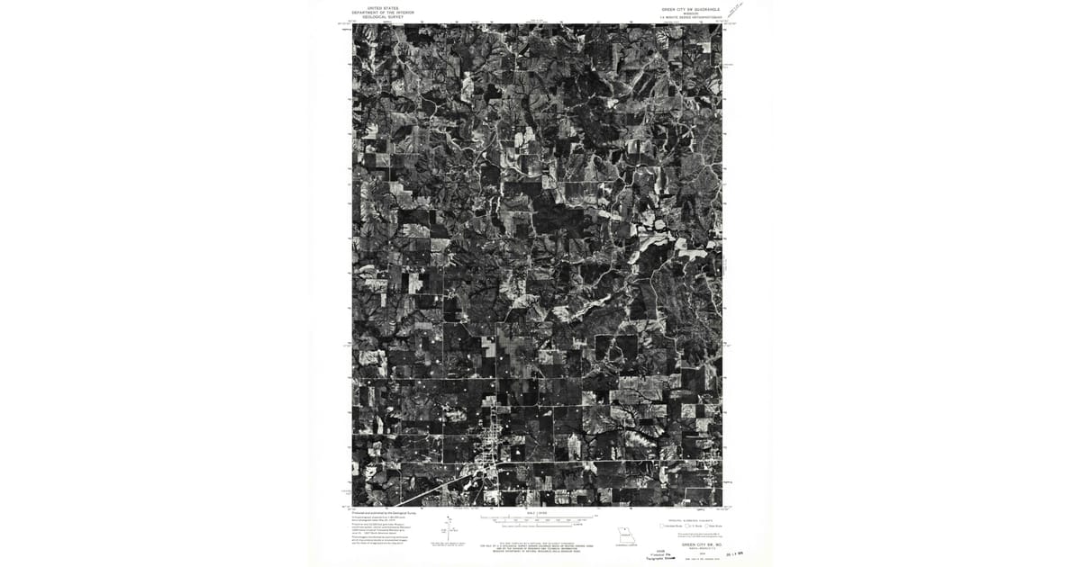 1974 Map of Green City SW, Sullivan County, MO — High-Res | Pastmaps