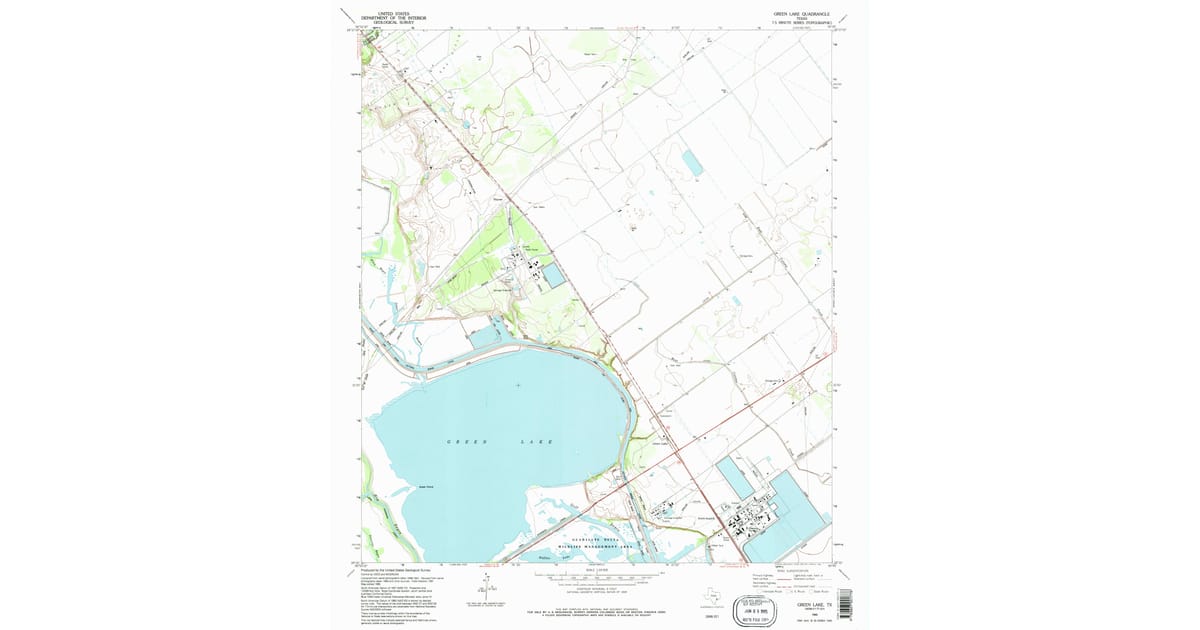 1995 Map of Green Lake, Calhoun County, TX — High-Res | Pastmaps
