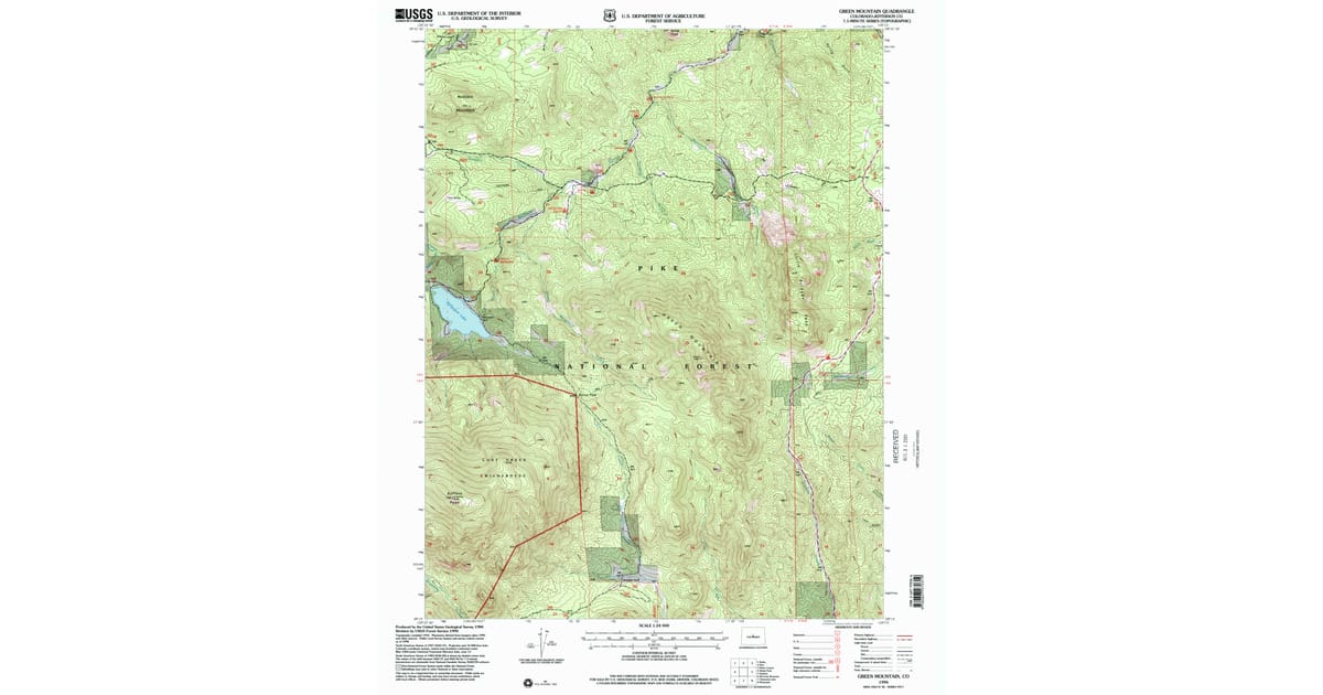 1994 Map of Green Mountain, Jefferson County, CO — High-Res | Pastmaps