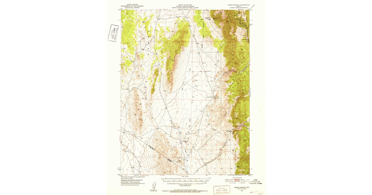 1951 Map of Green Springs, White Pine County, NV — High-Res | Pastmaps