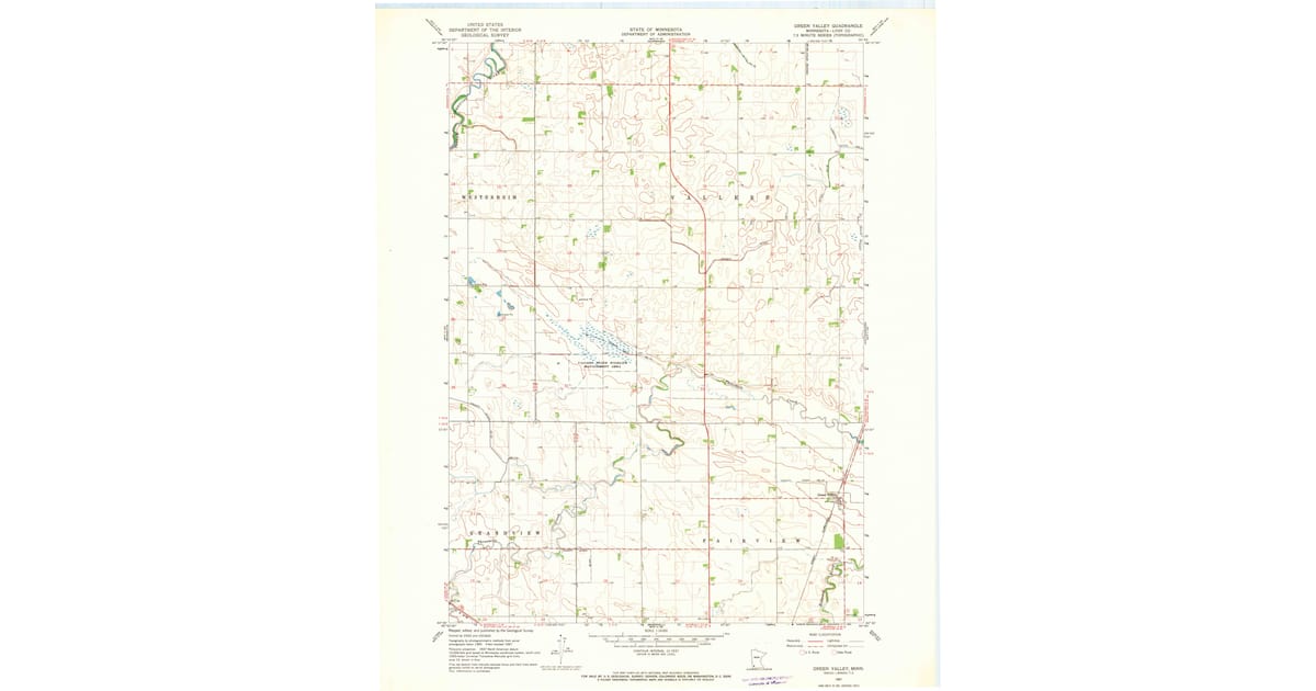1967 Map of Green Valley, Lyon County, MN — High-Res | Pastmaps
