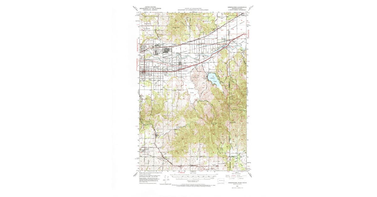 1949 Map of Greenacres, Spokane County, WA — High-Res, 1970 Print #2 ...