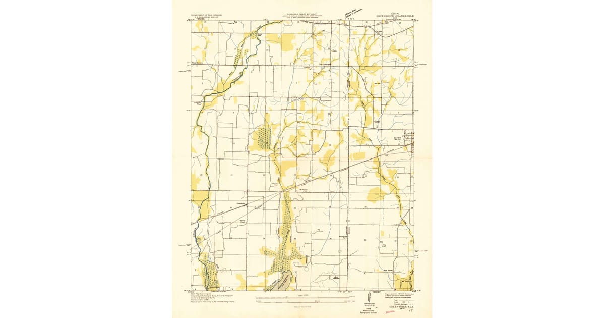 1936 Map of Greenbrier, Limestone County, AL — High-Res | Pastmaps
