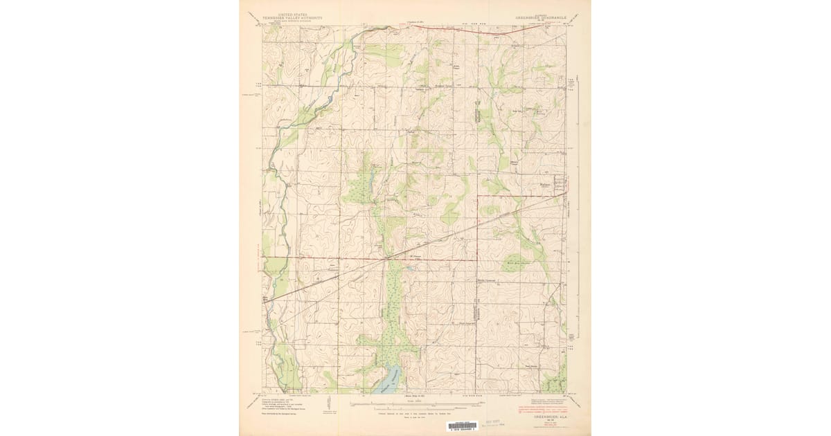 1938 Map of Greenbrier, Limestone County, AL — High-Res, 1938 Print #2 ...