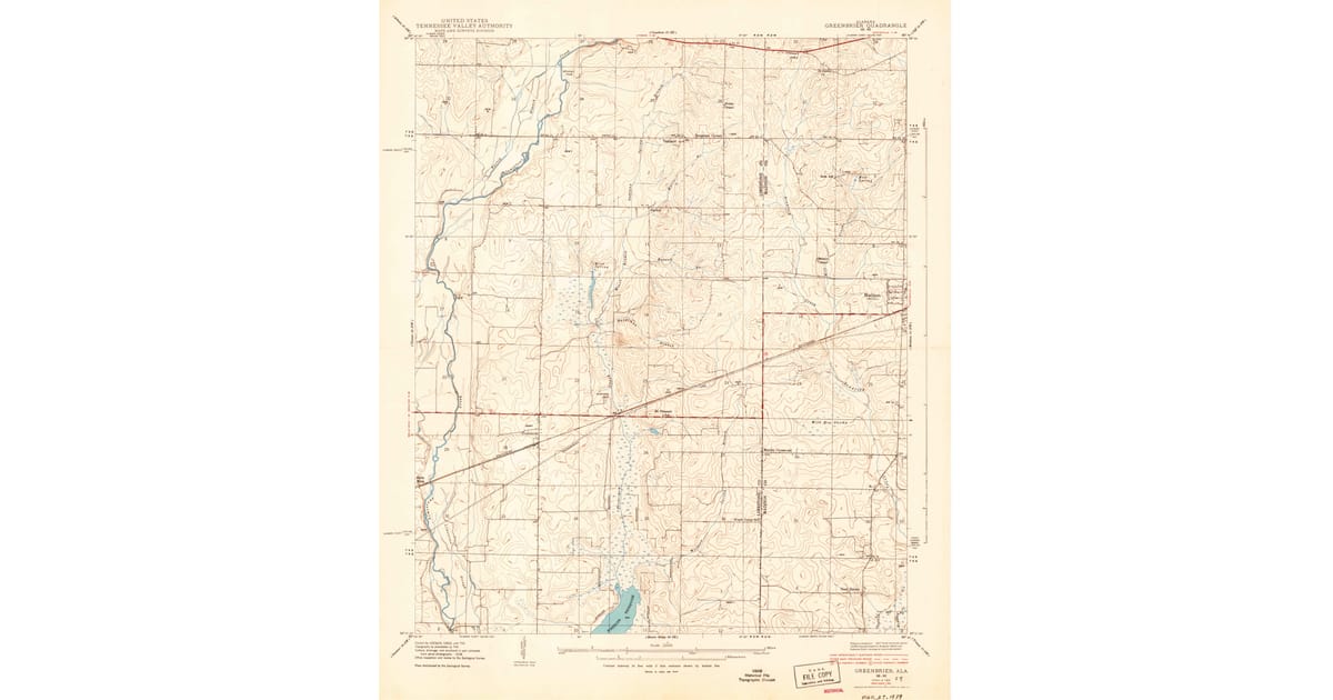 1938 Map of Greenbrier, Limestone County, AL — High-Res | Pastmaps