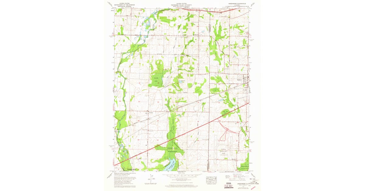1963 Map of Greenbrier, Limestone County, AL — High-Res | Pastmaps