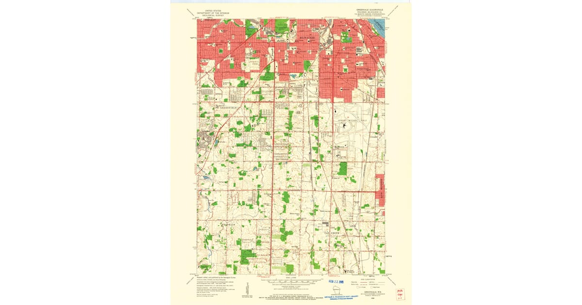 1958 Map of Greendale, WI — High-Res | Pastmaps
