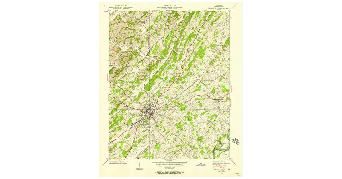 1939 Map of Greeneville, TN — High-Res | Pastmaps