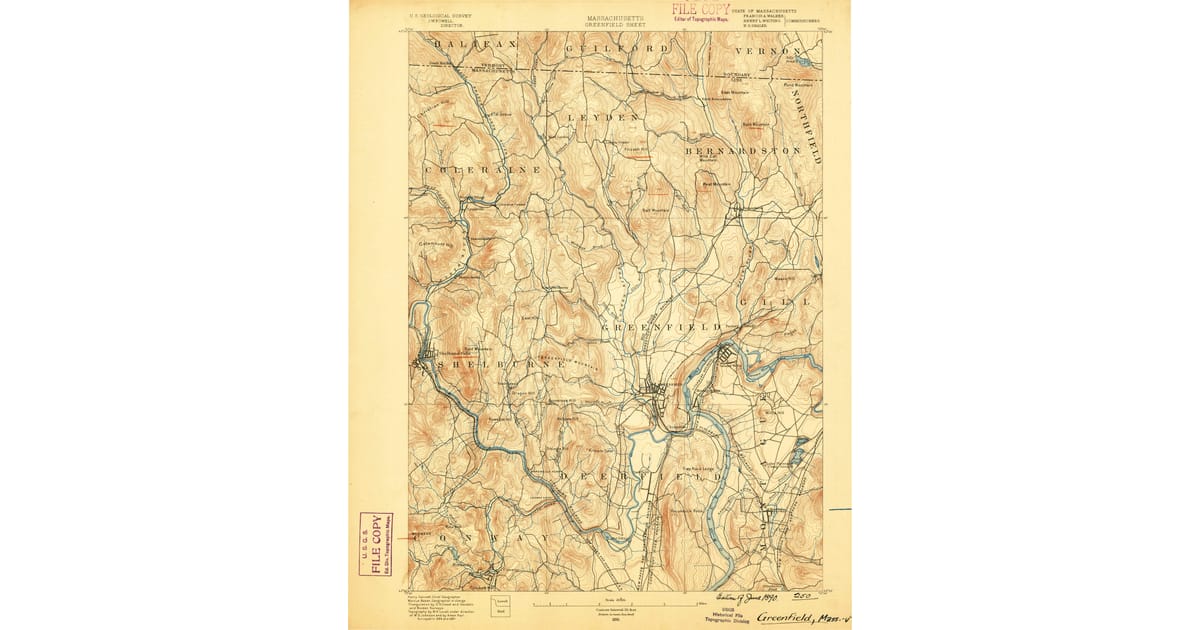 1890 Map of Greenfield, Franklin County, MA — High-Res | Pastmaps