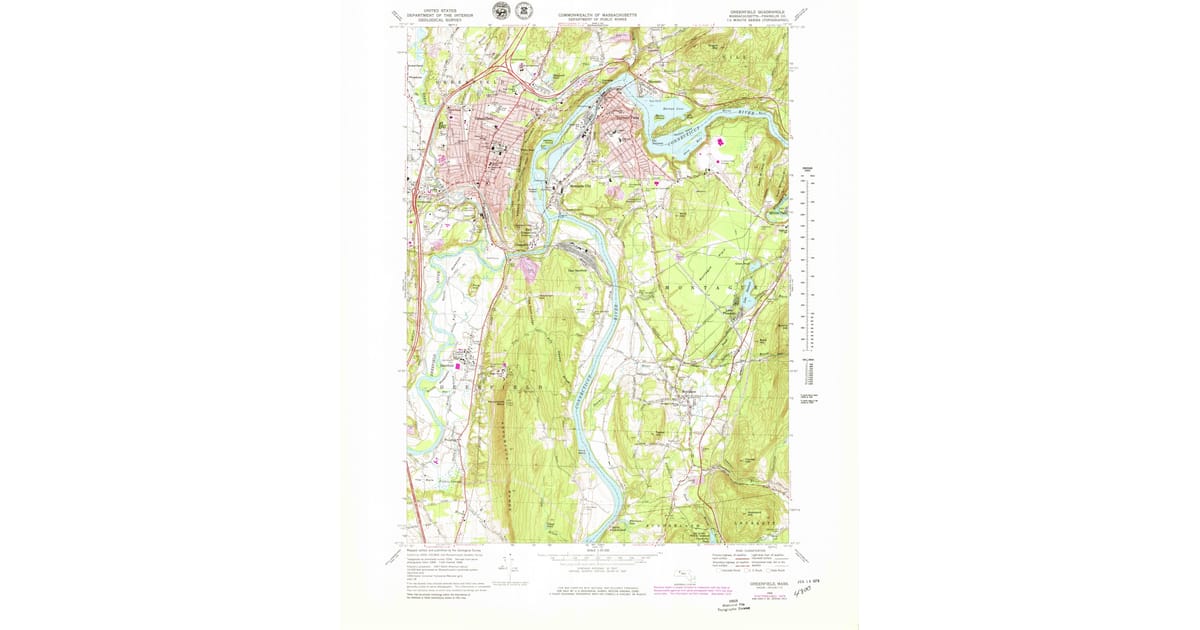 1968 Map of Greenfield, Franklin County, MA — High-Res | Pastmaps