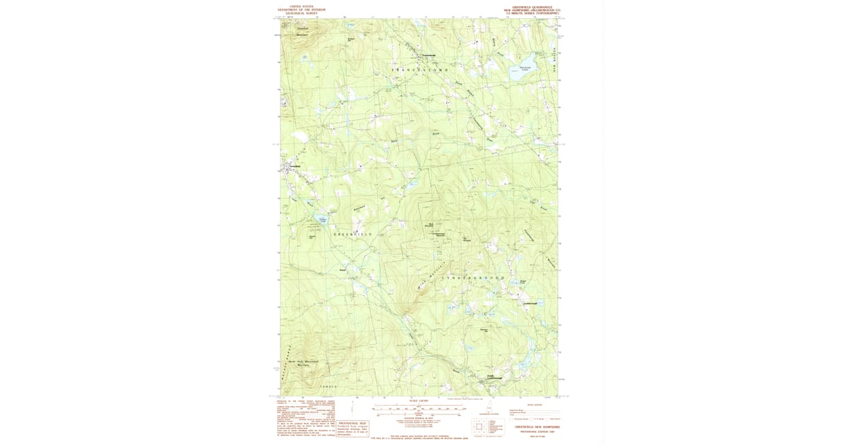 1987 Map of Greenfield, Hillsborough County, NH — High-Res | Pastmaps