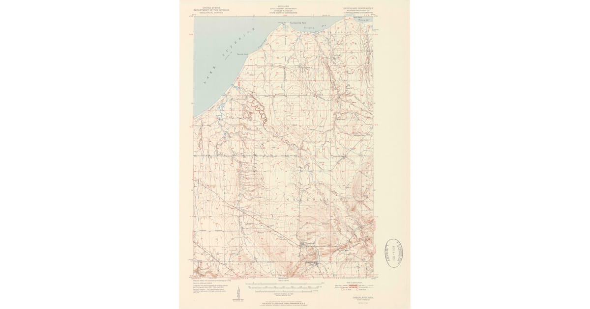 1951 Map of Greenland, MI — High-Res | Pastmaps