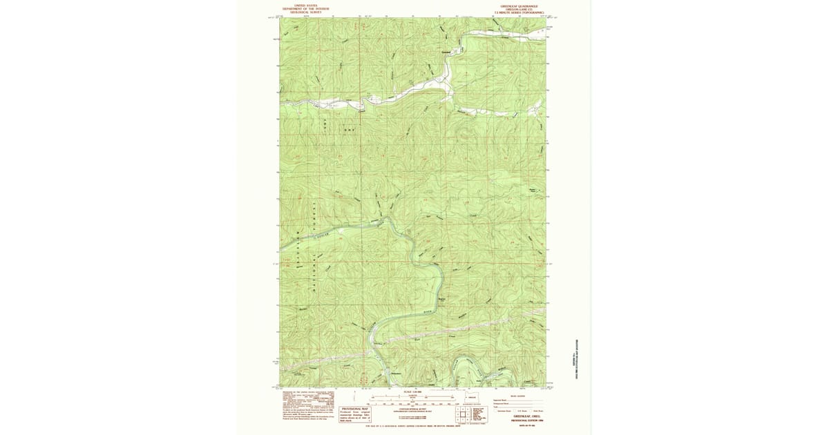 1984 Map of Greenleaf, Lane County, OR — High-Res | Pastmaps