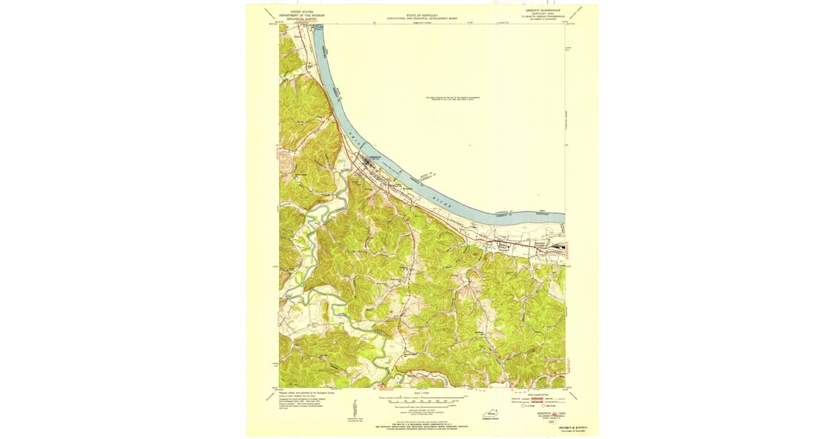 1953 Map of Greenup, KY — High-Res | Pastmaps