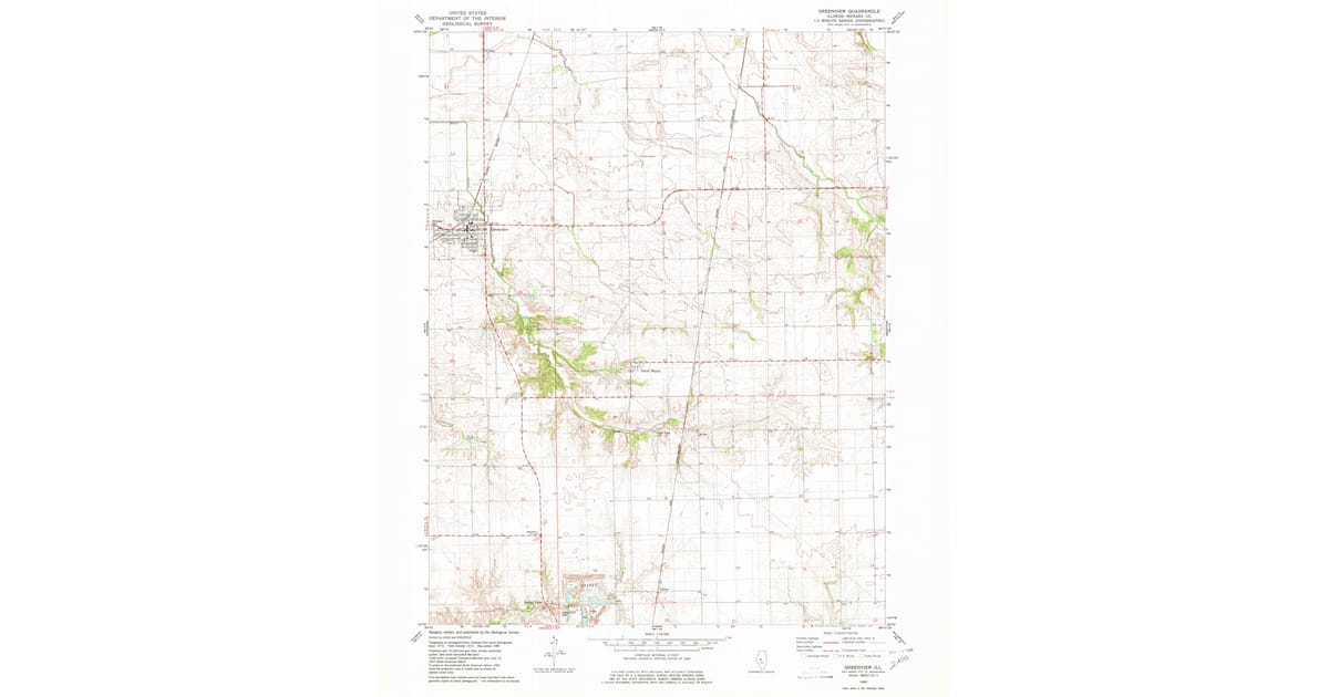 1980 Map of Greenview, IL — High-Res | Pastmaps