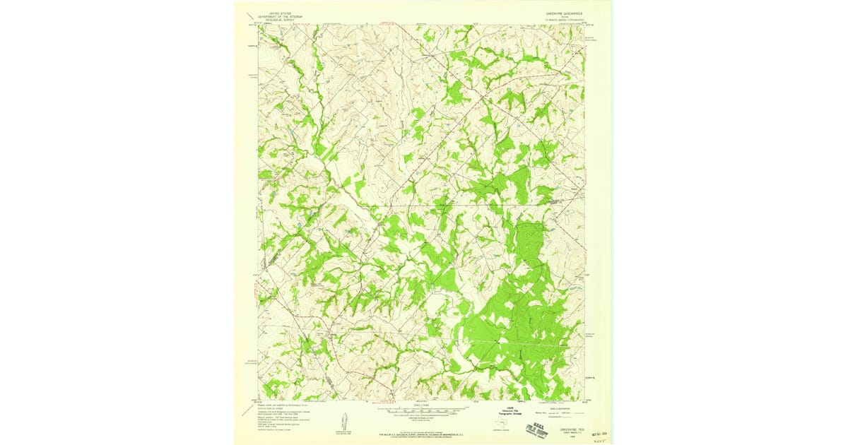 1958 Map of Greenvine, Washington County, TX — High-Res | Pastmaps