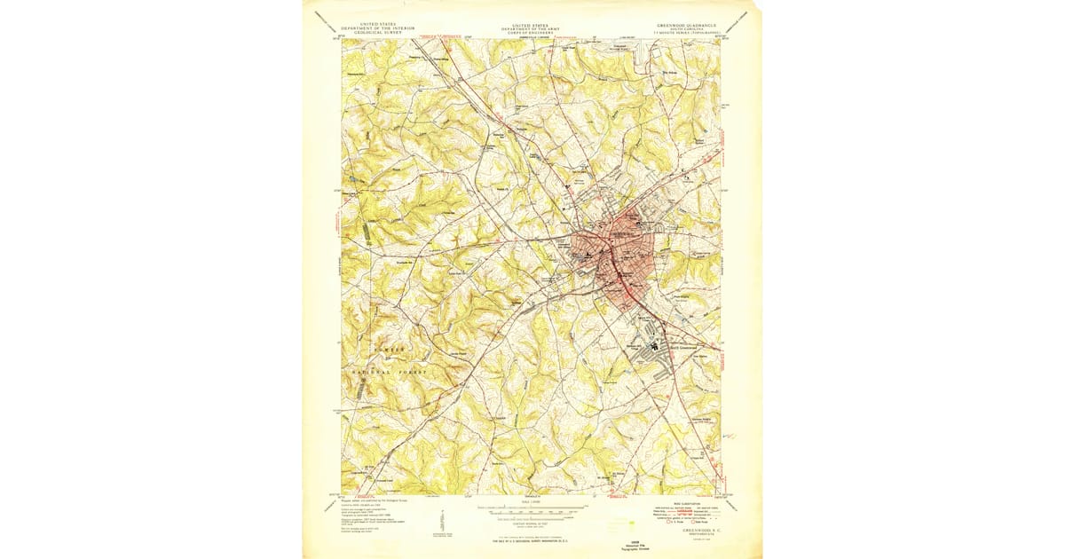 1949 Map of Greenwood, SC — High-Res | Pastmaps