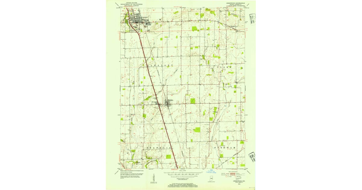1953 Map of Greenwood, IN — High-Res | Pastmaps