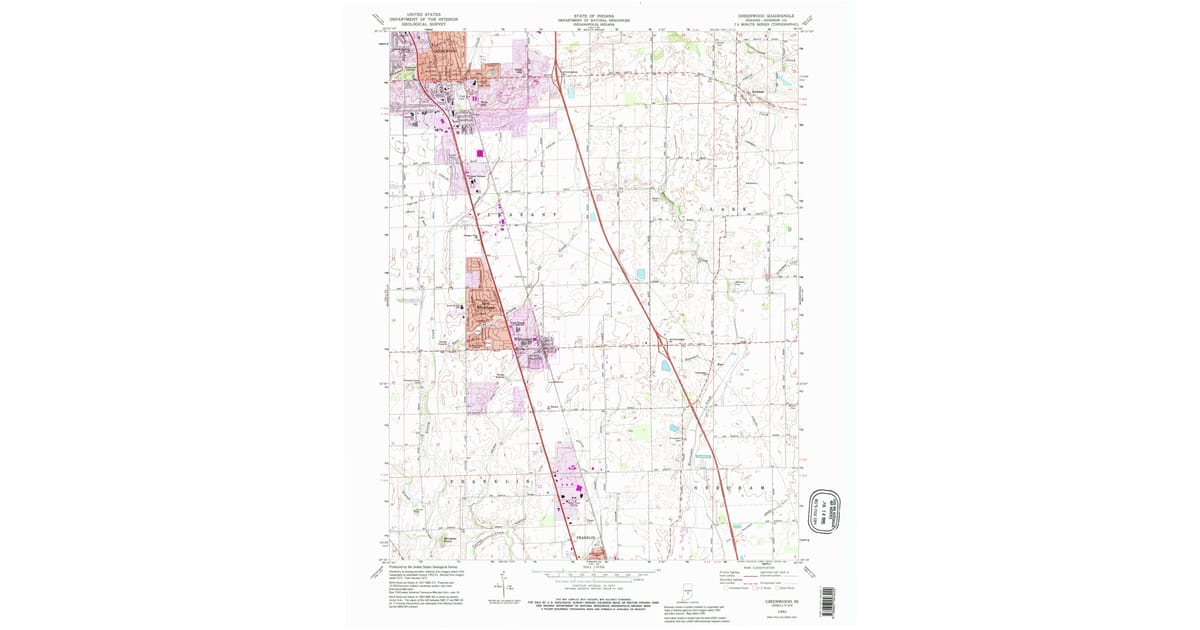 1992 Map of Greenwood, IN — High-Res | Pastmaps