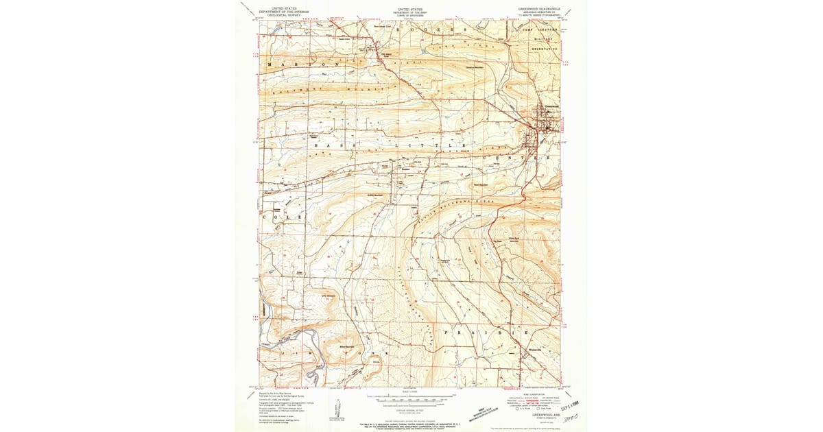 1950s Maps of Old Jenny Lind, AR | Pastmaps