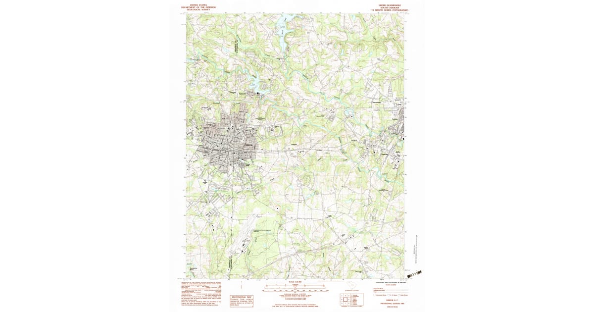1983 Map of Greer, SC — High-Res | Pastmaps