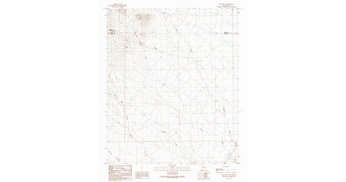 1989 Map of Greg Hills, Luna County, NM — High-Res | Pastmaps