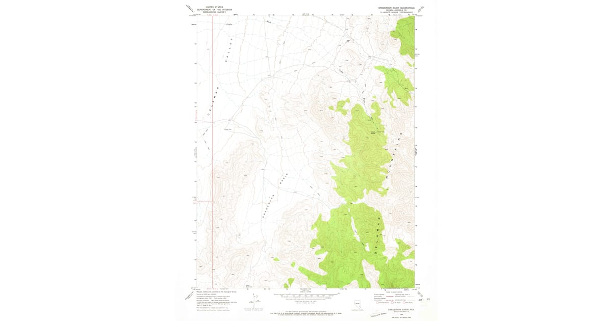 1969 Map of Gregerson Basin, Lincoln County, NV — High-Res | Pastmaps