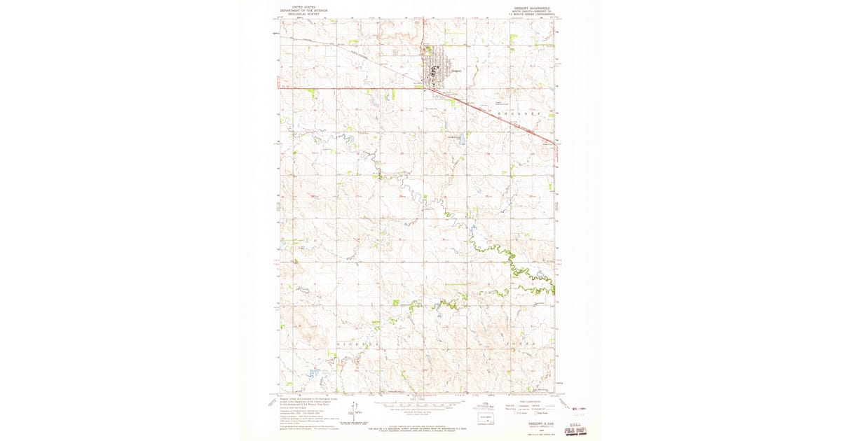 1964 Map of Gregory, SD — High-Res | Pastmaps