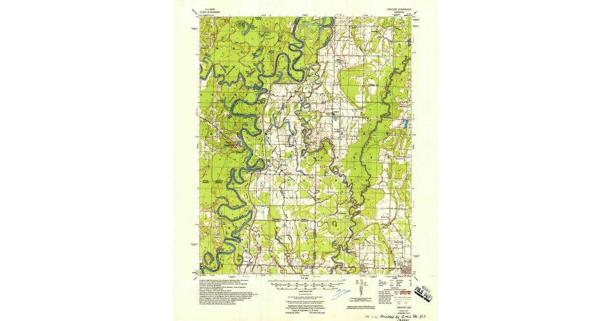 1957 Map of Gregory, AR — High-Res | Pastmaps