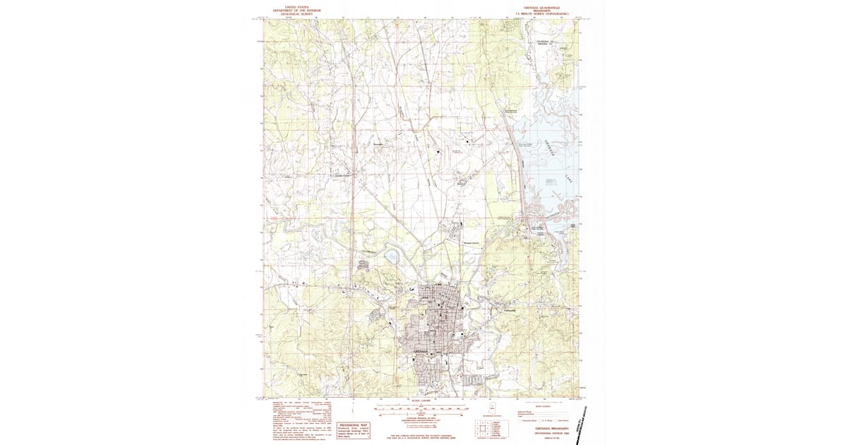 1983 Map of Grenada, MS — High-Res | Pastmaps