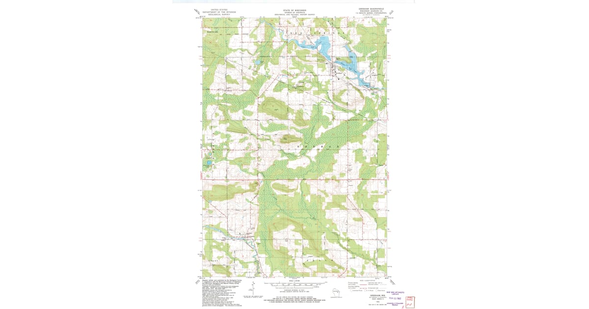 1982 Map of Gresham, WI — High-Res | Pastmaps